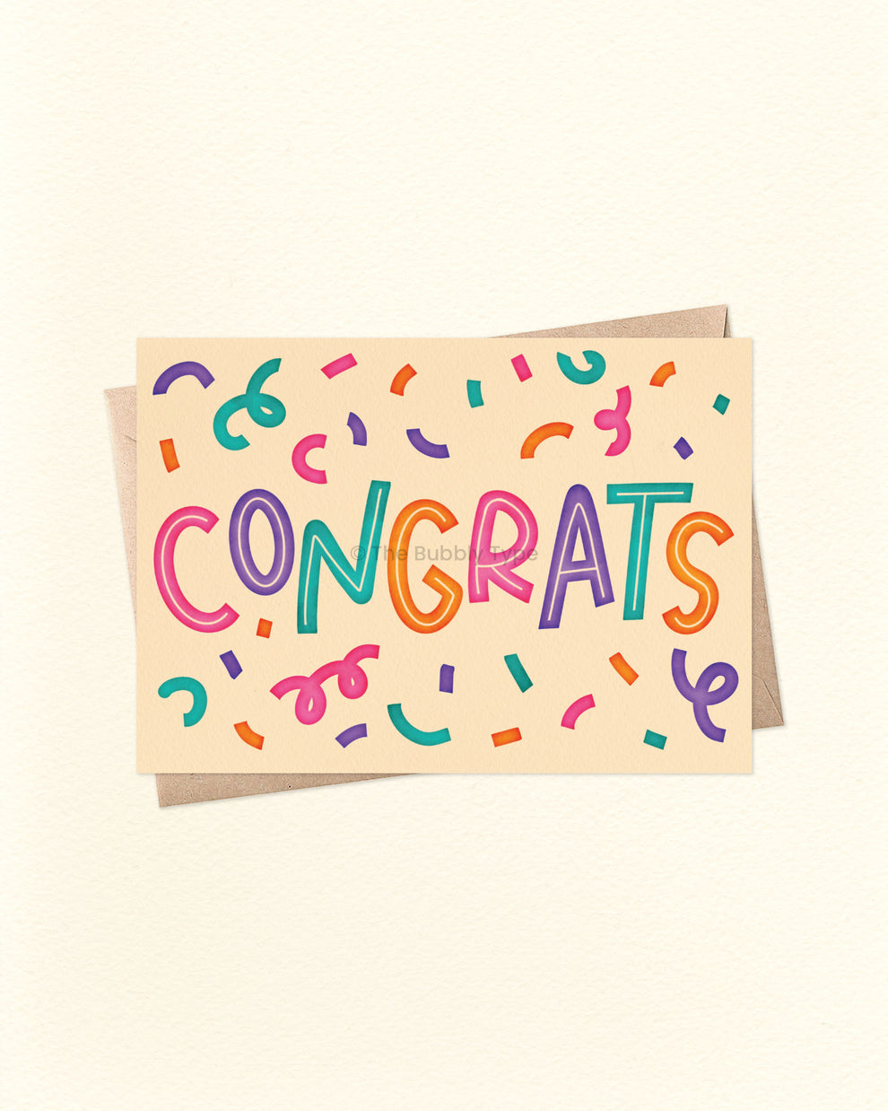 Congrats - A6 Greeting Card – The Bubbly Type